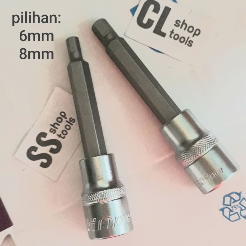 Jual MATA SOCK OBENG KETOK HEX BIT 6mm 8mm 1/2" kunci L biasa hexagon sok panjang shock | Shopee ...