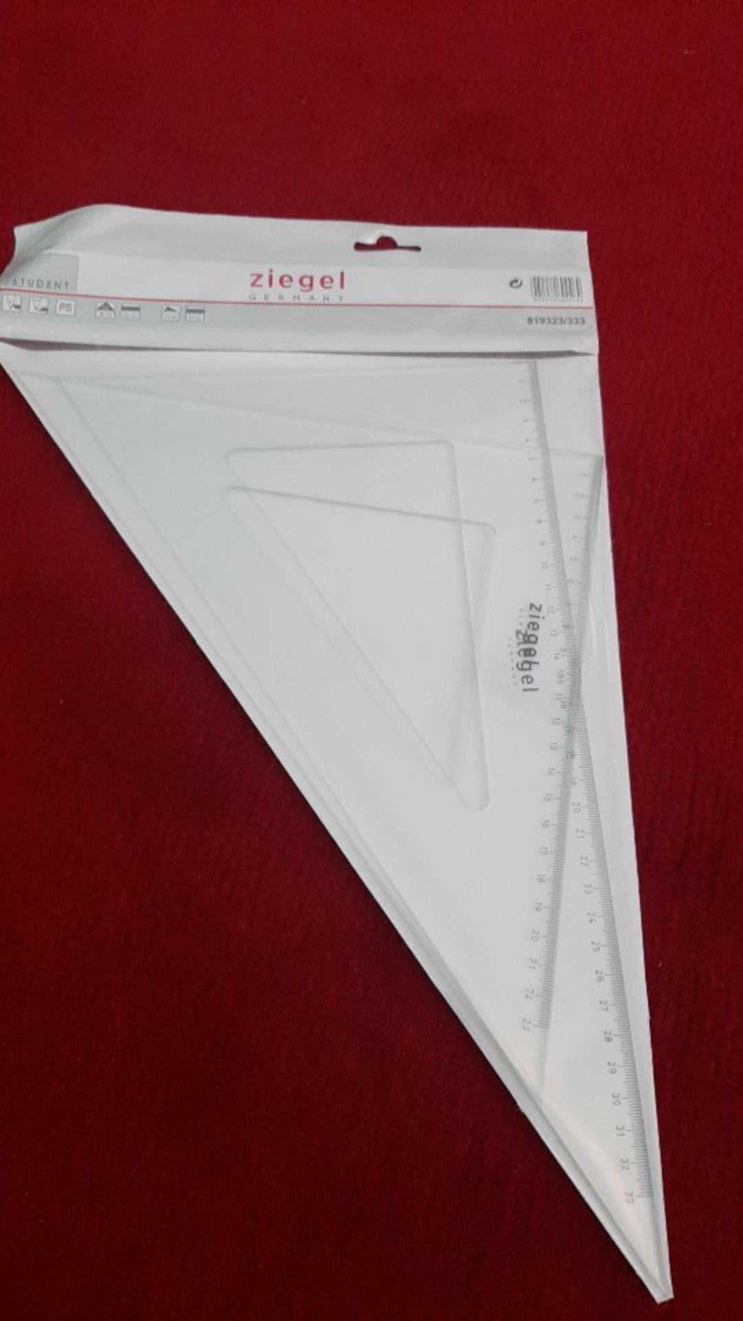 PENGGARIS SEGITIGA ZIEGEL ROTRING / SEGITIGA BESAR NO 12 23CM/33CM ...