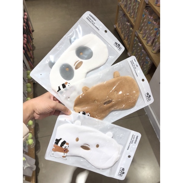 Jual MINISO SLEEP MASK EYEMASKER PENUTUP MATA WBB WE BARE BEARS GRIZZ ...