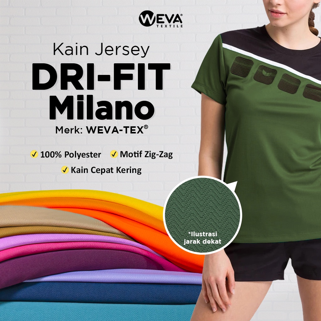Jual Bahan Kain Jersey Dryfit Milano Part 2 - Kain Drifit Weva Textile | Shopee Indonesia
