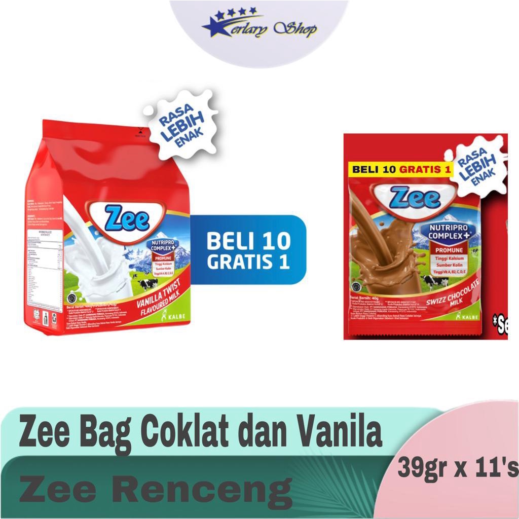 Jual SUSU ZEE BAG Sachet 400gr( isi 10 sachet@40gr) / ZEE RENCENG 10 ...