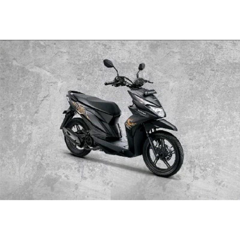 Jual stiker stripping honda beat street 2018 hitam black lis emas gold ...