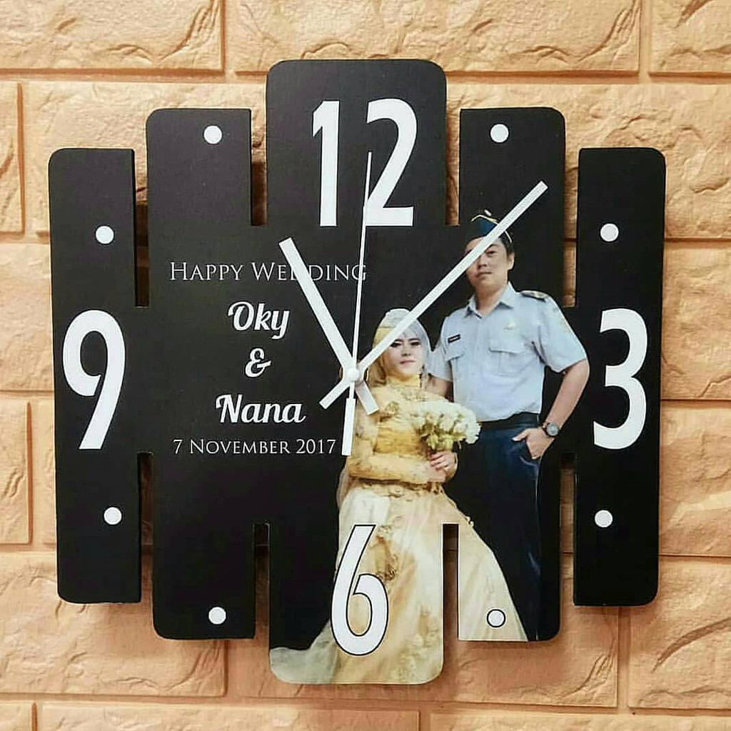 Jual JAM KAYU CUSTOM/JAM KAYU VINTAGE/JAM KAYU FOTO PERNIKAHAN KADO ...