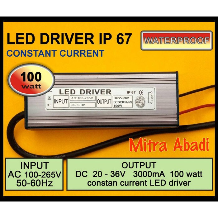 Jual LED Driver 100 Watt 3000 mA Casing Besi WATERPROOF | Shopee Indonesia