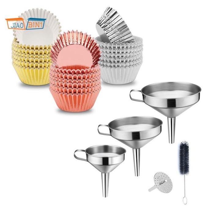 Jual STAINLESS STEEL 5 PIECE KITCHEN STRAINER FUNNEL SET & 300X FOIL ...