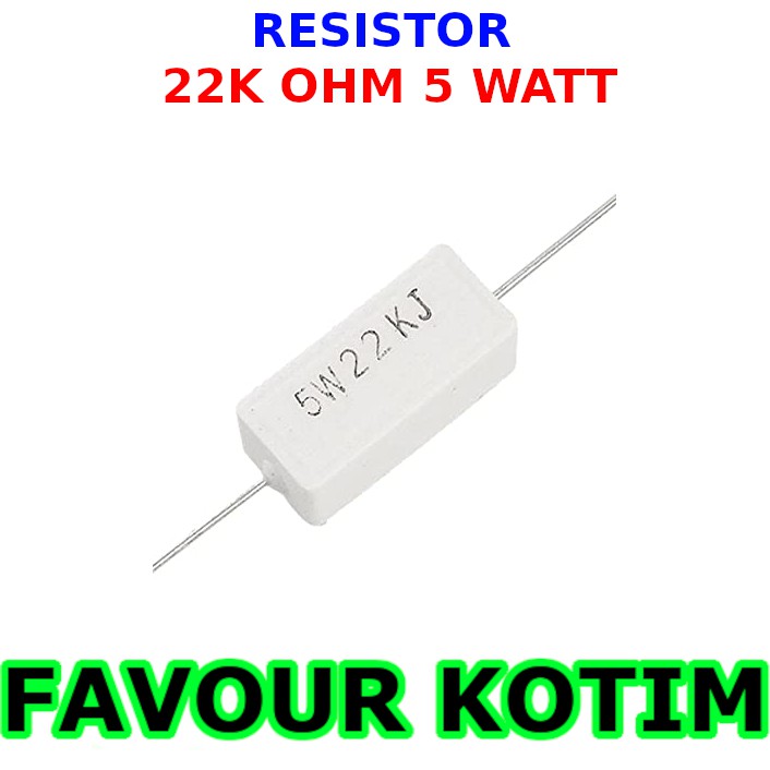 Jual RESISTOR 22K OHM 5 WATT 5 PERSEN R 5W KAPUR FVKOTIM | Shopee Indonesia