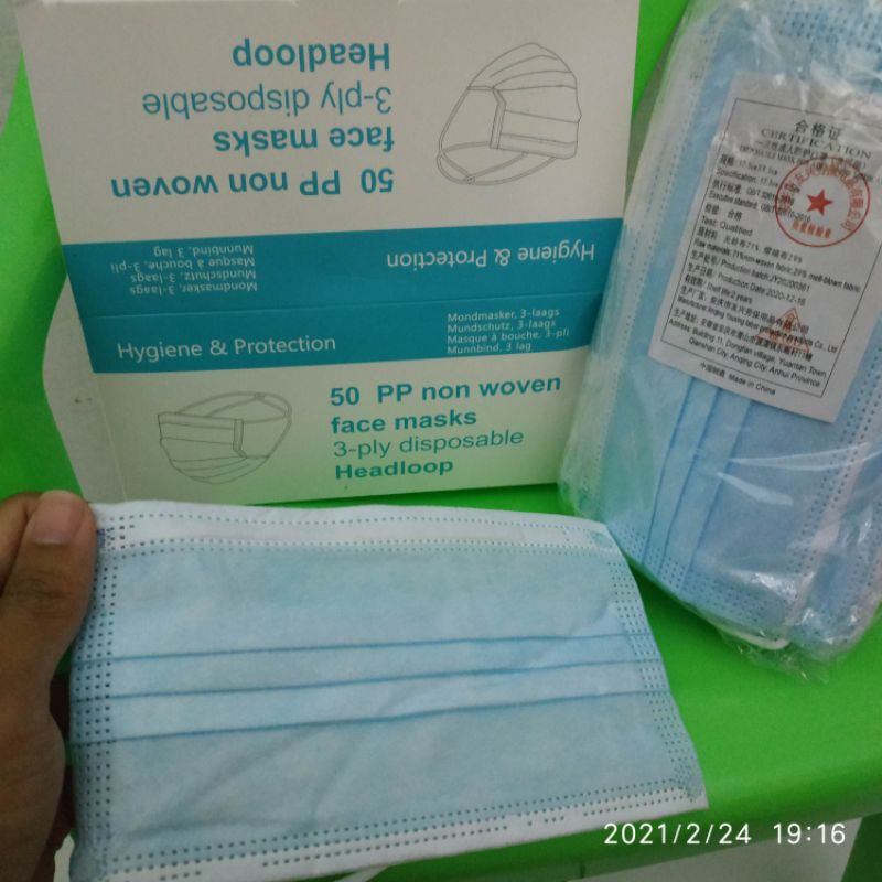 Jual Masker Non Medis 3 Ply Hijab Head Loop 1 Box Isi 50 pcs | Shopee ...