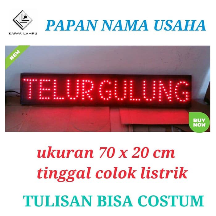 Jual tulisan lampu led / led sign telur gulung full frame bingkai merah ...