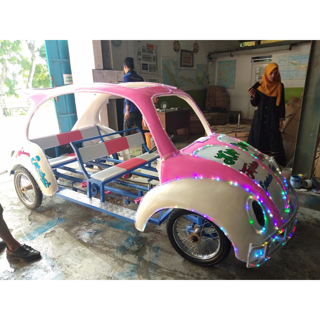 Jual BARUU becak cinta mobil VW gowes/ pancal/ kayuh | Shopee Indonesia