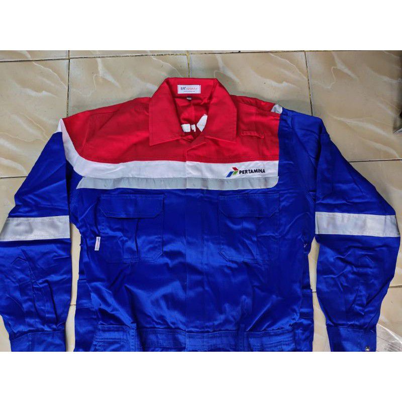Jual KEMEJA PERTAMINA COVERALL ORIGINAL/WEARPACK SAFETY | Shopee Indonesia
