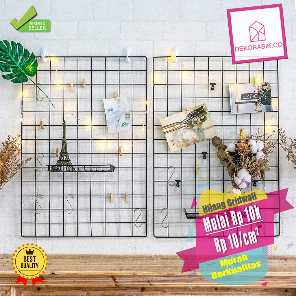 Jual Grid Wall Dekorasi Dinding Bahan Galvanis Anti Karat Powder Coated ...