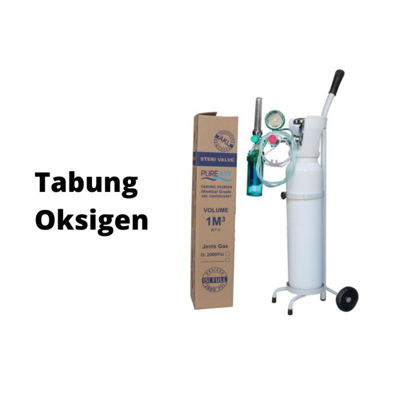 Jual Tabung Oksigen 1m3 Regulator Oxygen Medis Nasal Kanul Selang Hidung Troli Trolley Indonesia ...