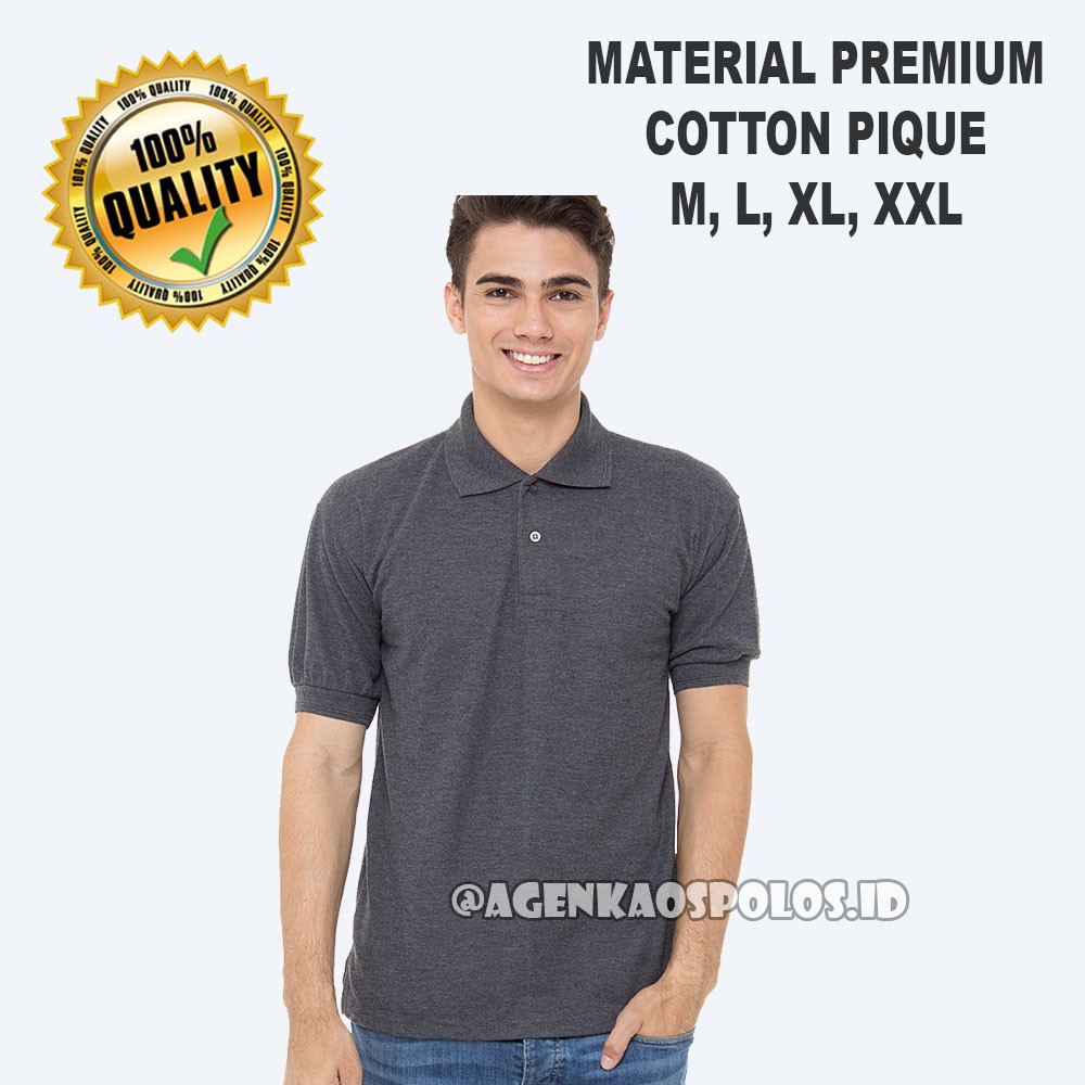 Jual Kaos Polo Shirt Polos PREMIUM Abu Misty Tua / Kaos Kerah Pria Wanita Cotton Pique | Shopee ...