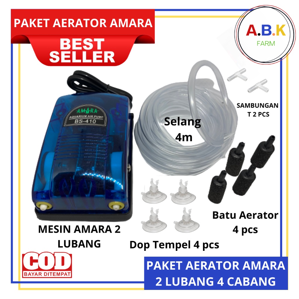 Jual PAKET LENGKAP AERATOR AIRATOR ARATOR AMARA 2 LUBANG 4 CABANG ...