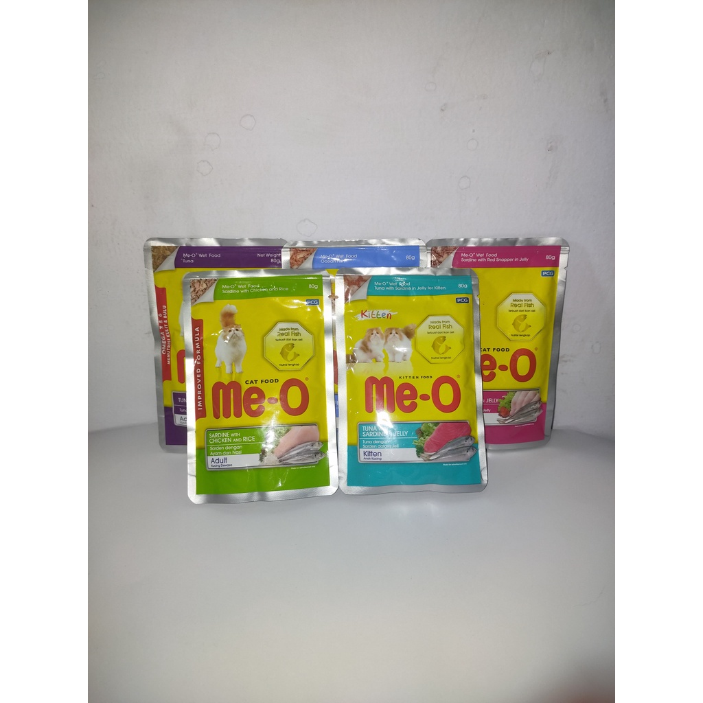 Jual Me-O Pouch Sachet 80gr All Varian / Meo Tuna / Meo Sardine Chicken ...