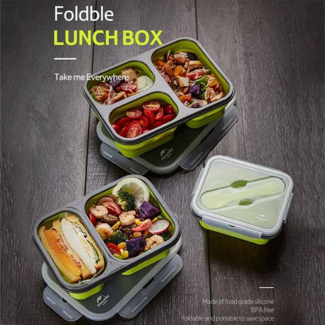 Jual KOTAK MAKAN TUPPERWARE BOX MAKANAN SILIKON LIPAT LUNCH BOX ANTI ...