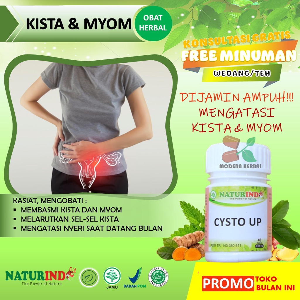 Jual Obat Kista Ateroma Bartholin Endometriosis Ganglion Ovarium Miom Serviks Cysto Up Herbal ...