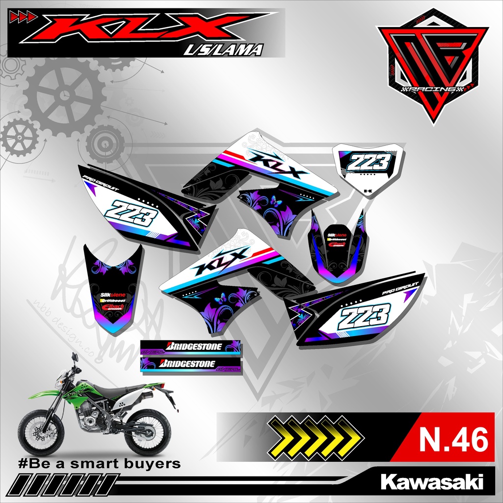 Jual Stiker Striping Lis Variasi KLX 150 S / L Lama Desain Racing ...