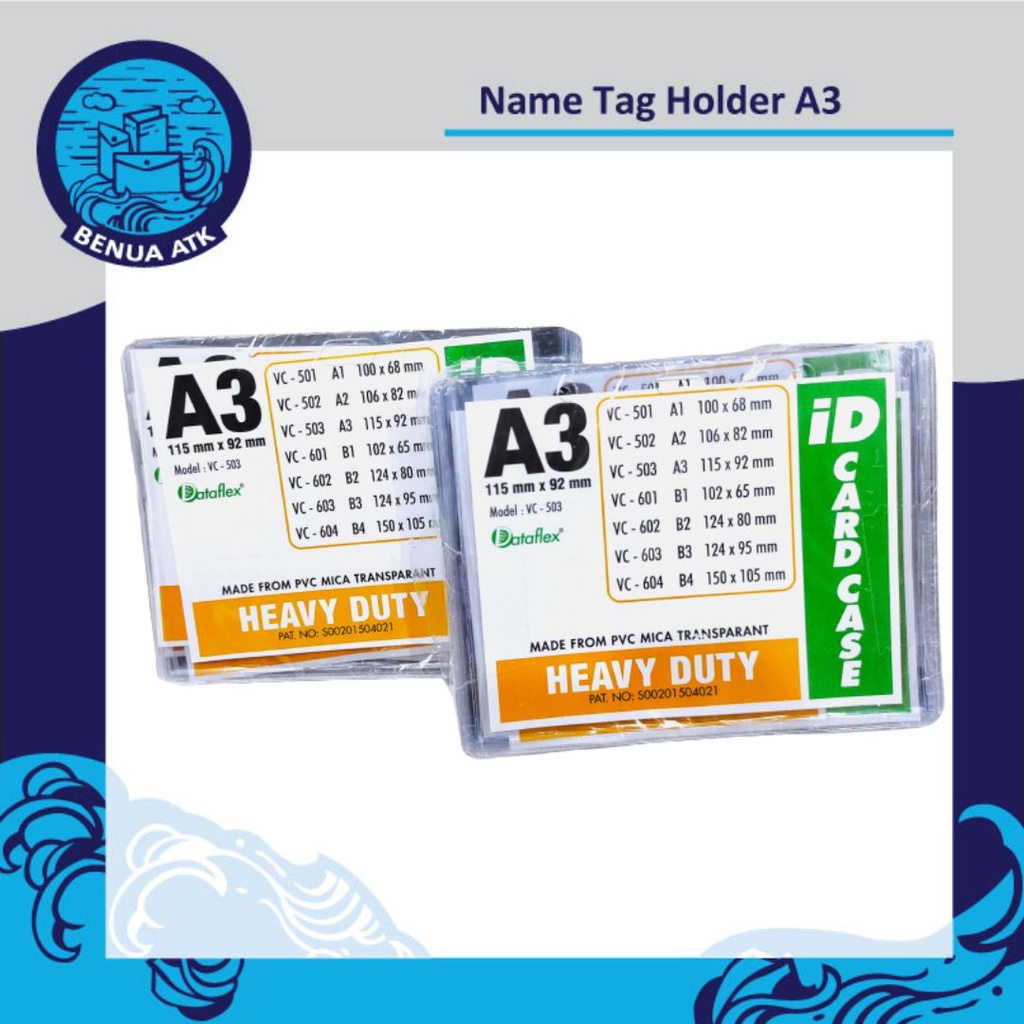 Jual ID Card Holder / Name Tag Plastik Mika A3 Dataflex [isi 20pcs] VC ...