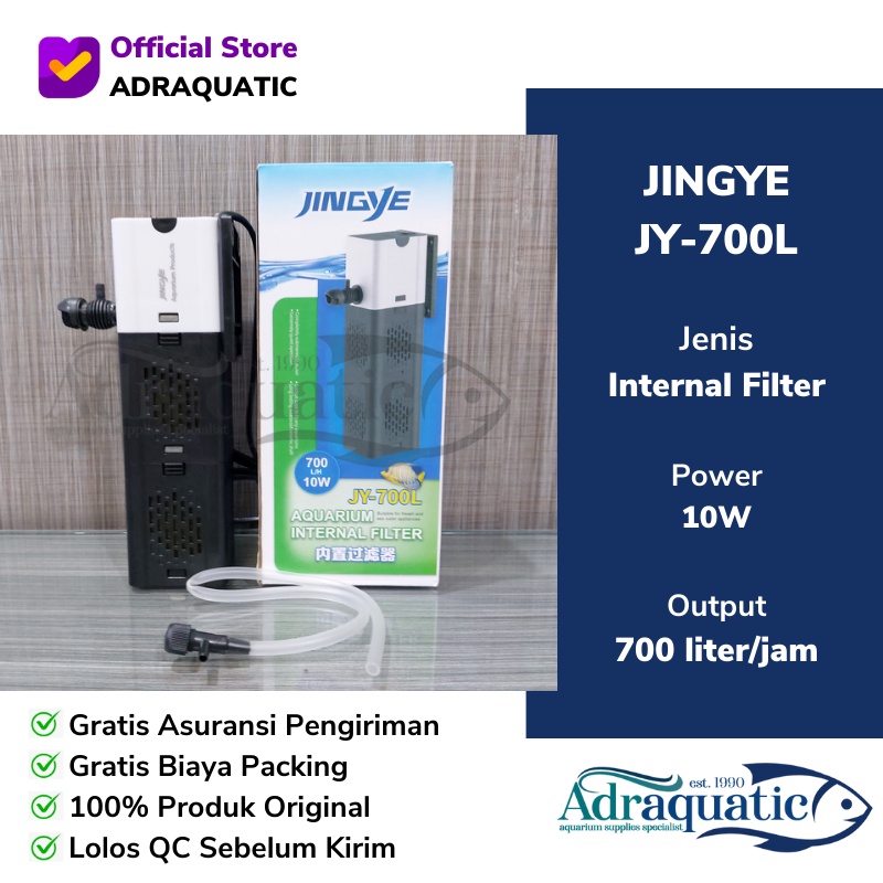 Jual JINGYE JY-700L INTERNAL FILTER AQUARIUM AQUASCAPE HIDROPONIK POMPA AIR CELUP PUMP | Shopee ...