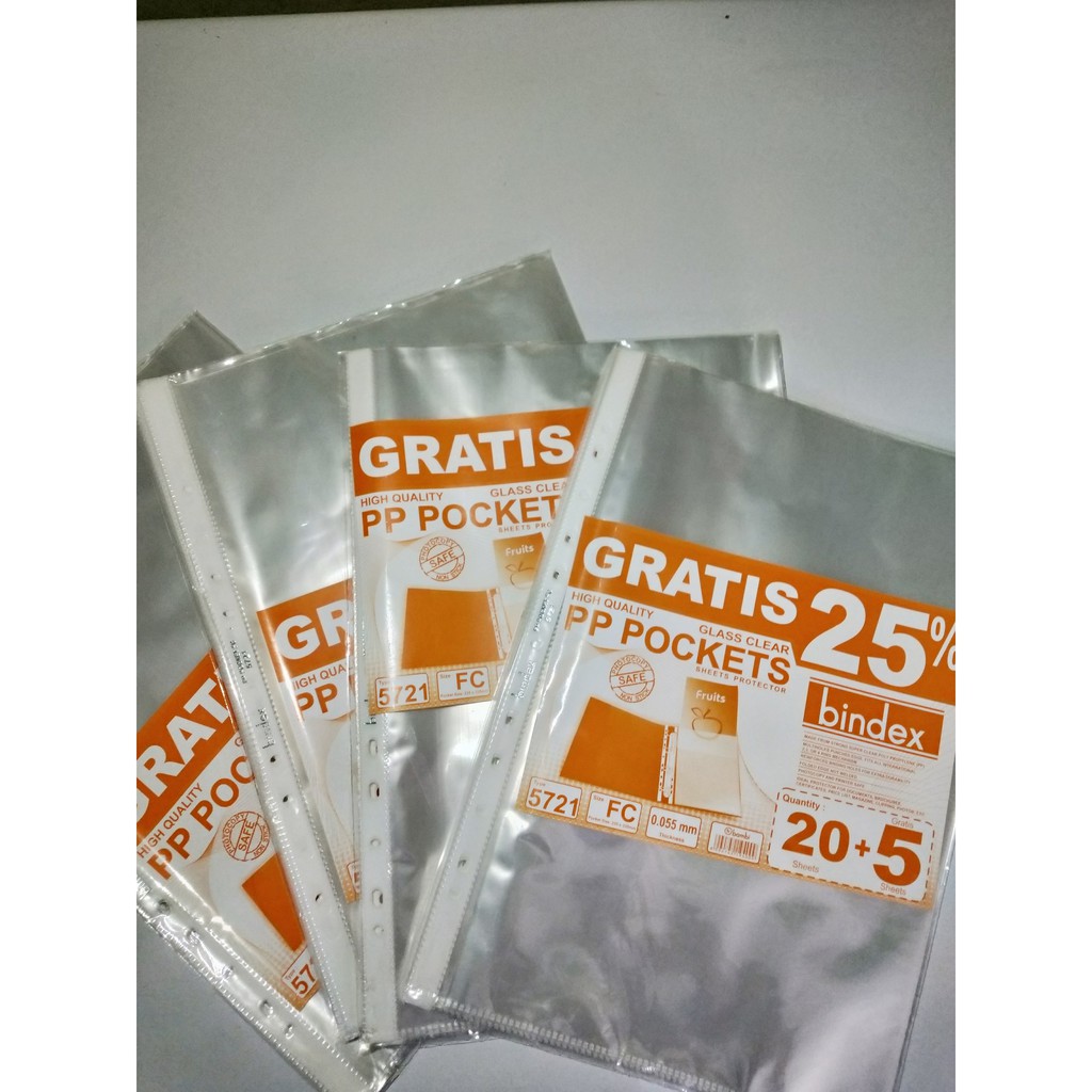 pp pocket F4 bambi 5721 / sheet protector / bindex/ folio/ plastik file ...
