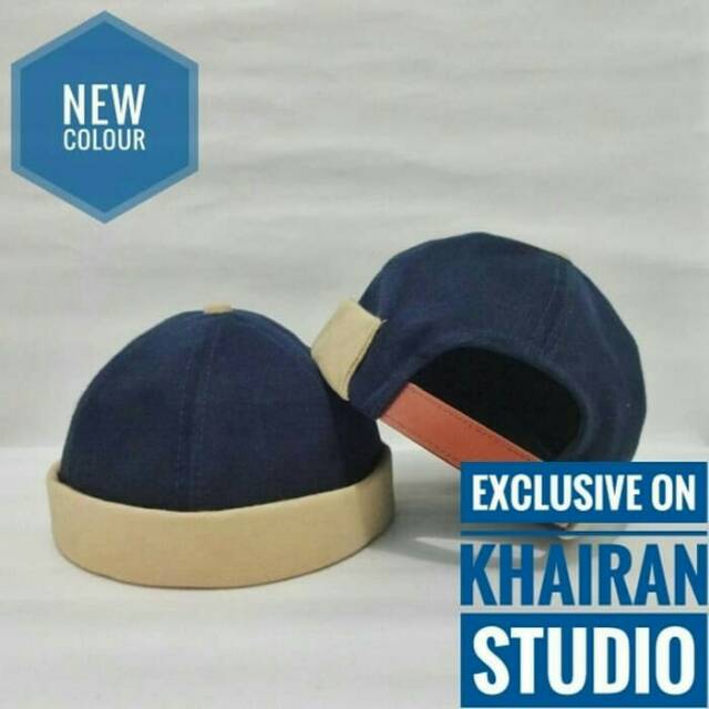 Jual peci miki hat polos navy | Shopee Indonesia