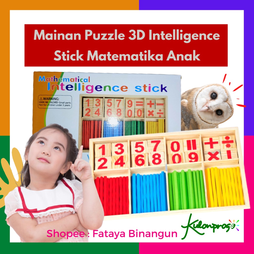 Jual Mainan Edukasi Anak Sekolah PAUD TK Puzzle 3D Intelligence Stick ...