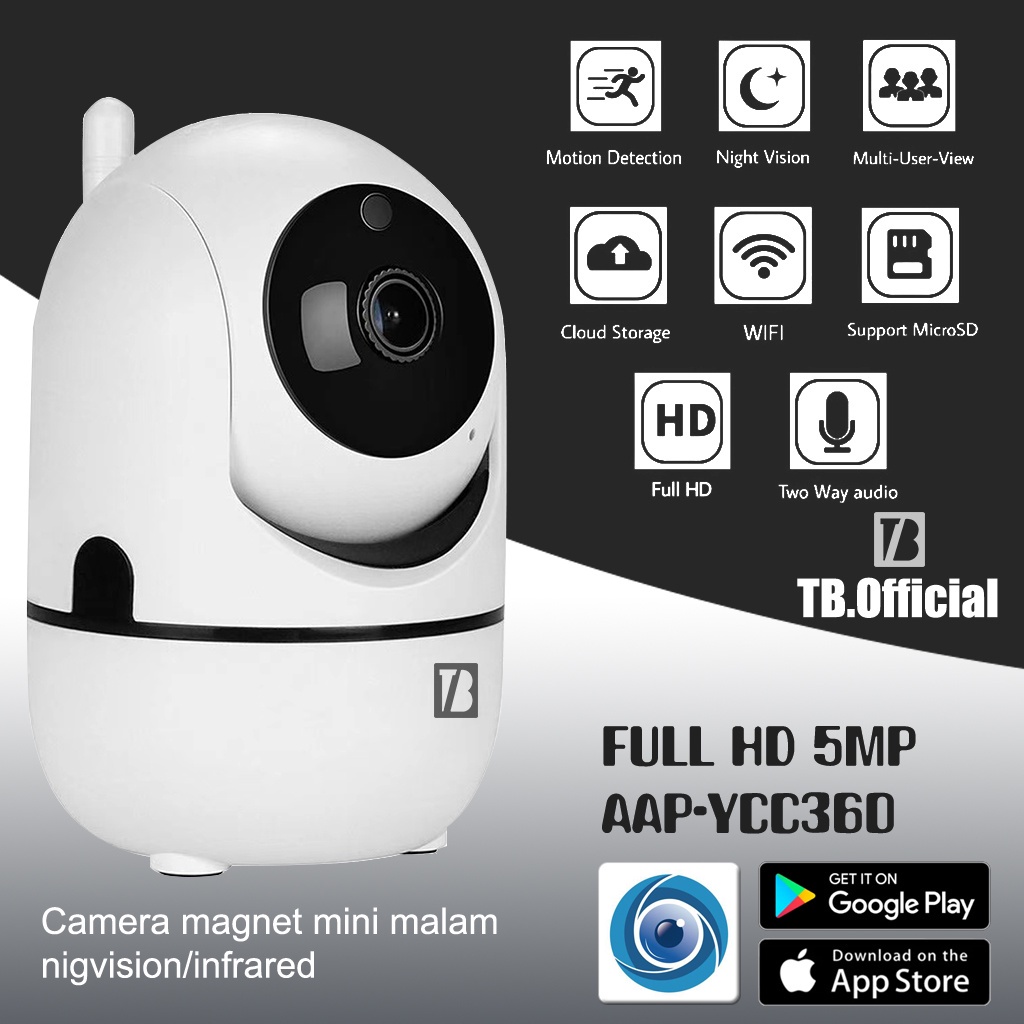 Jual TB Wireless surveillance camera home cctv 360-degree panoramic ...