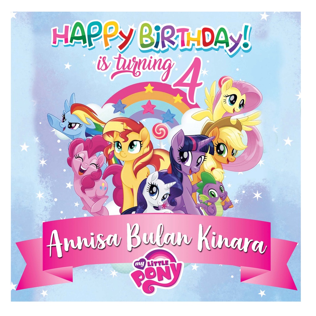 Jual Spanduk Ulang Tahun LITTLE PONY BANNER/ KUDA PONY/ BACKDROP ...