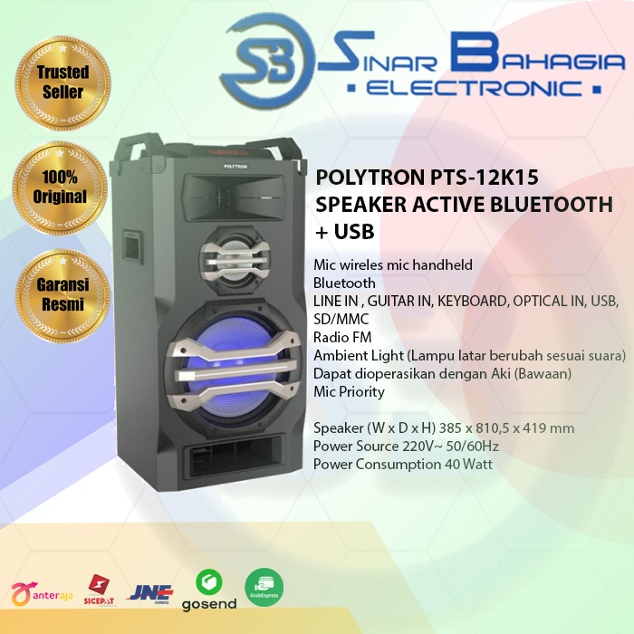 Jual POLYTRON PTS-12K15 SPEAKER ACTIVE BLUETOOTH + USB (NEW) (KHUSUS ...