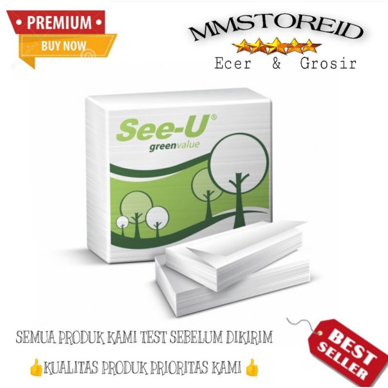 Jual MM - Tisu Tissue See-U Green Value 650 Sheet 2 play Kiloan 650 ...