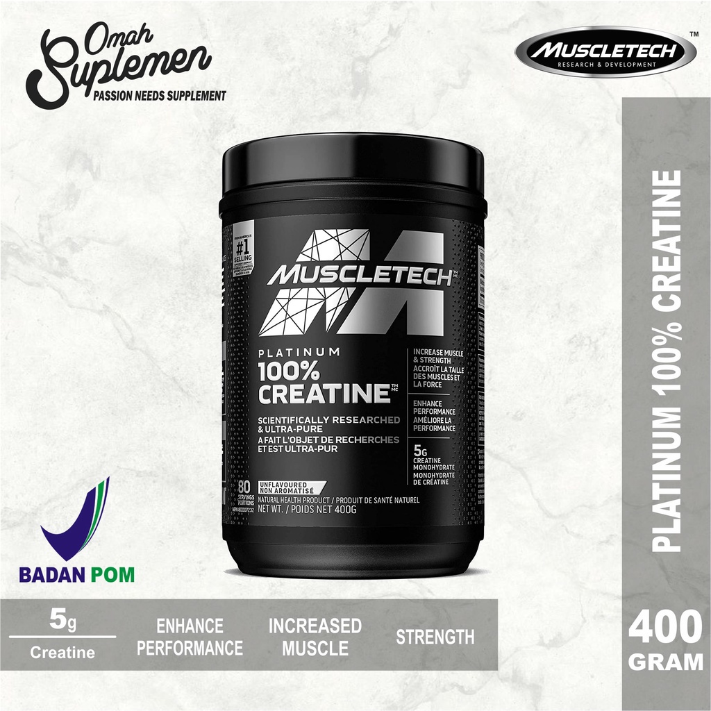 Jual Muscletech Platinum Creatine 400 gr 80 serving creatine muscletech ...
