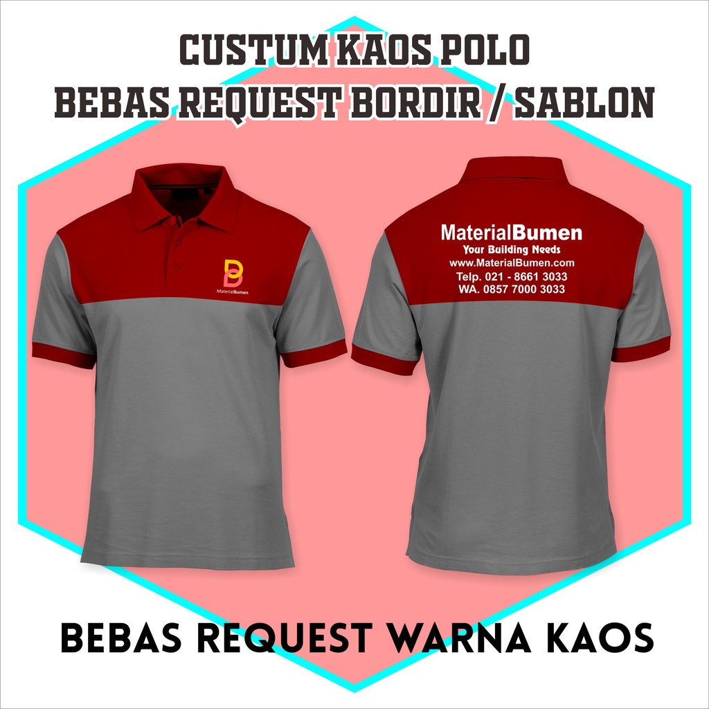 Jual Kaos Polo Kerah Seragam Poloshirt Custom Bisa Request Bordir dan ... Jual Kaos Polo Kerah Seragam Poloshirt Custom Bisa Request Bordir dan ...