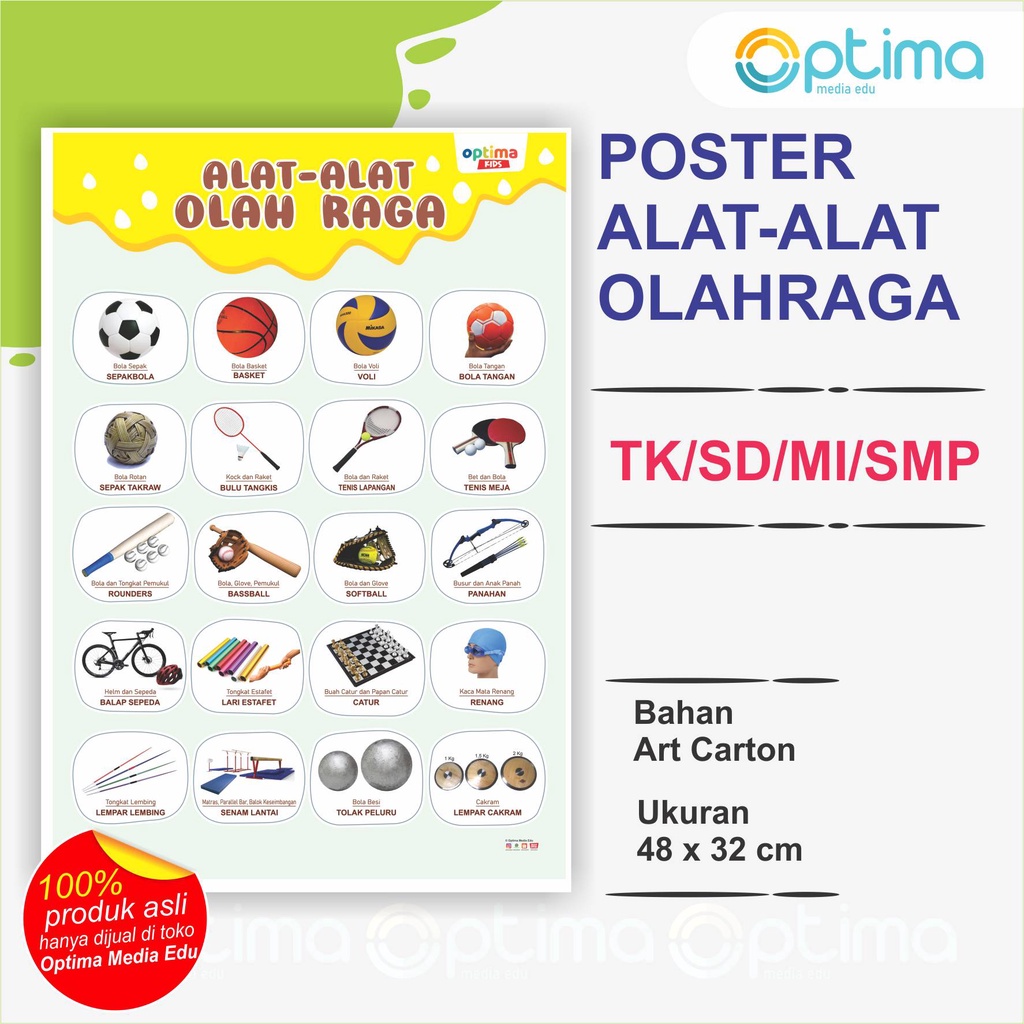 Jual POSTER MENGENAL ALAT-ALAT OLAHRAGA PJOK | Shopee Indonesia