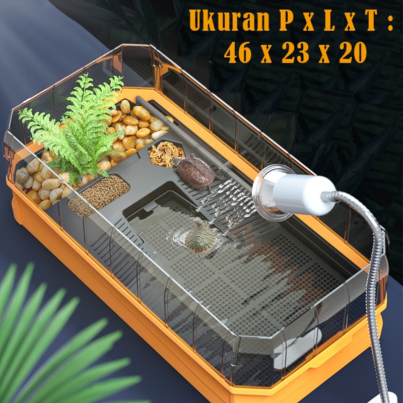 Jual Turtle Tank Aquarium akuarium kura kura air res brazil terrarium | Shopee Indonesia