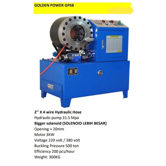 Jual GOLDEN POWER..CRIMPING HOSE MACHINE TYPE GP-68//MESIN PRESS HOSE ...