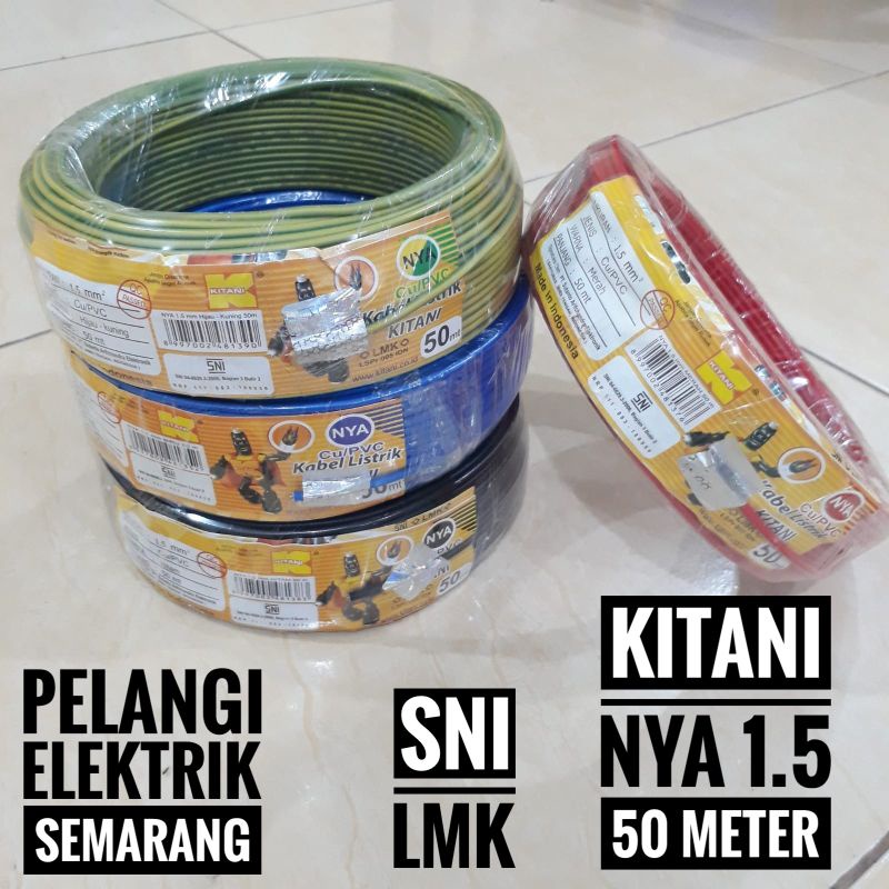 Jual KITANI Kabel Listrik NYA 1.5 / 1,5 / 1x1.5 Kawat Engkel SNI LMK ...