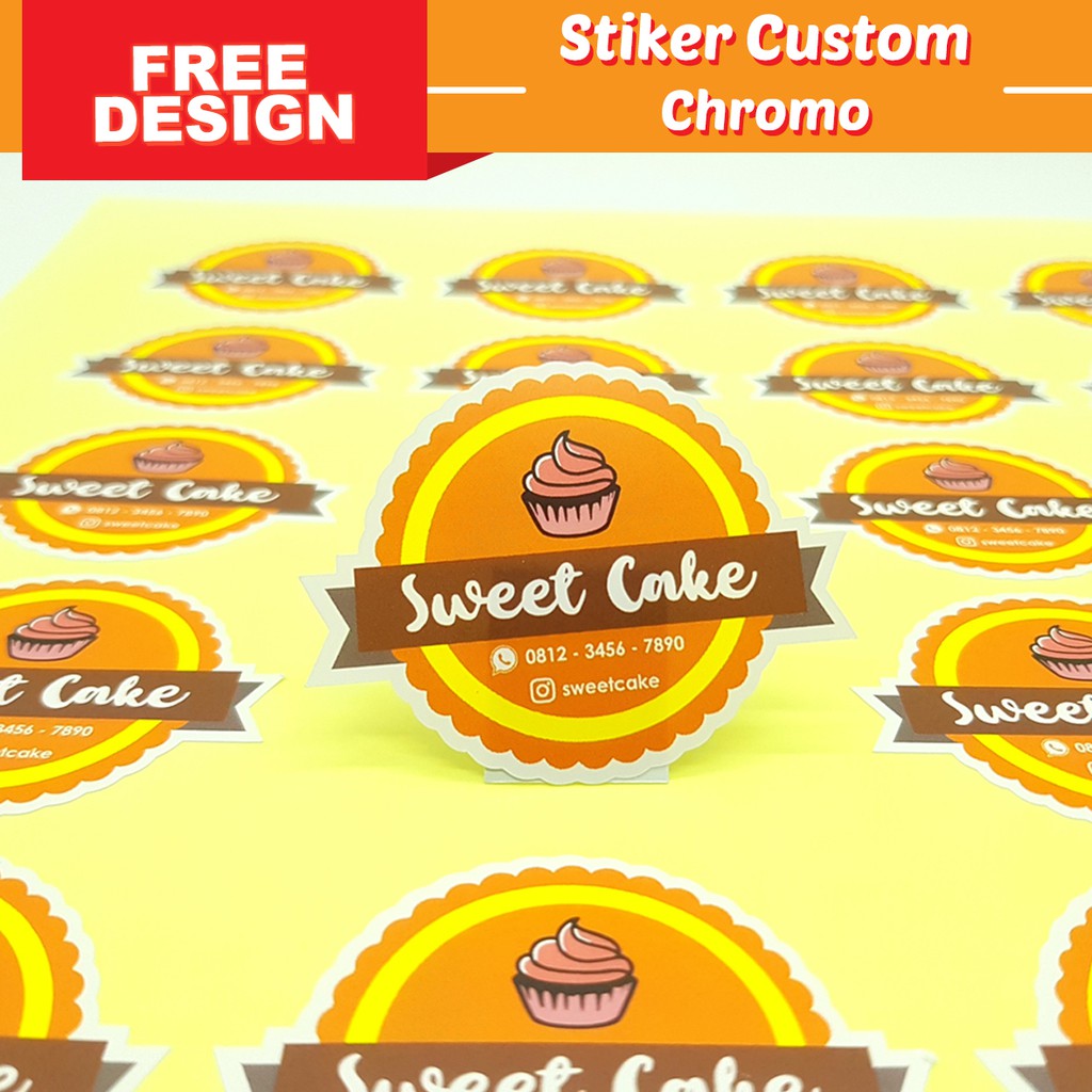 Cetak Stiker Custom Label Makanan Sticker Segel Kemasan Produk Kue Nama ...