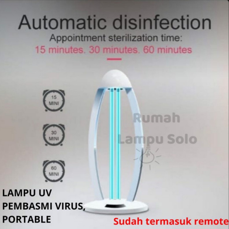 Jual Lampu UVC 38W Pembasmi Virus | Termasuk Remote | Portable | Ozon ...