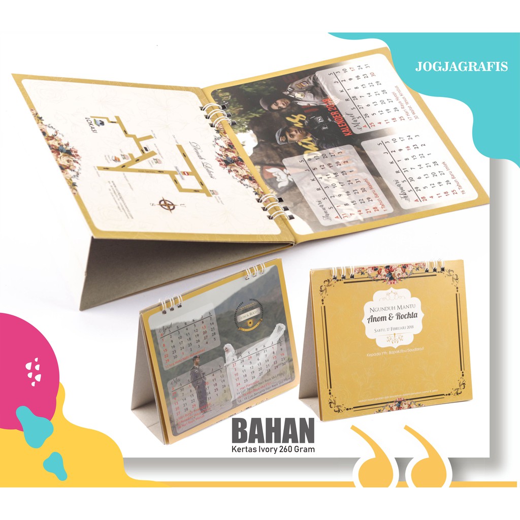 Jual UNDANGAN PERNIKAHAN AESTETIC KALENDER SPIRAL FREE CUSTOM DESAIN ...