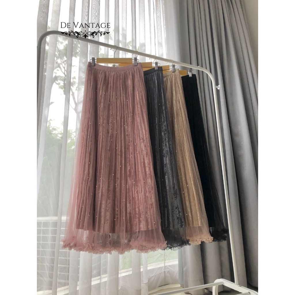 Jual Rok Tutu Renda Mutiara / Rok Tile Bludru Panjang / Tulle Velvet ...