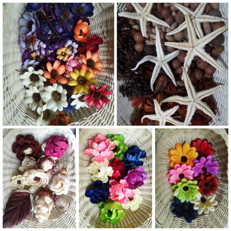 Jual Bunga artificial lontar kering kerajinan scrapbook kolase | Shopee ...
