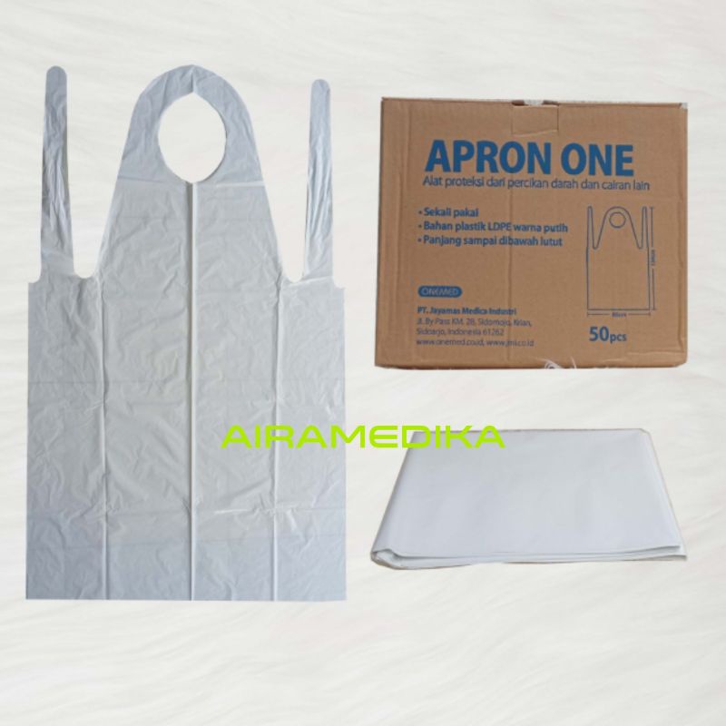 Jual Apron Plastik Onemed / Alat Pelindung Celemek Plastik / APD Apron ...