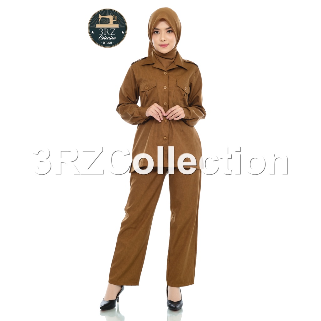 Jual Seragam Khaki Pns Wanita Baju Dinas Pemda Wanita Seragam Pns Wanita Setelan Pns Wanita Saku ...