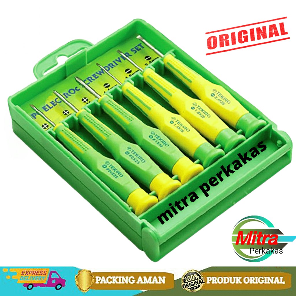 Jual OBENG SET PRESISI/PRECISION SCREWDRIVER 6 Pcs TEKIRO SD-PE0937 ...