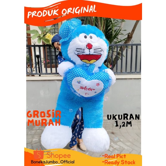 Jual BONEKA DORAEMON TOPI LOVE SUPERJUMBO 1,2 Meter | BONEKA DORAEMON ...