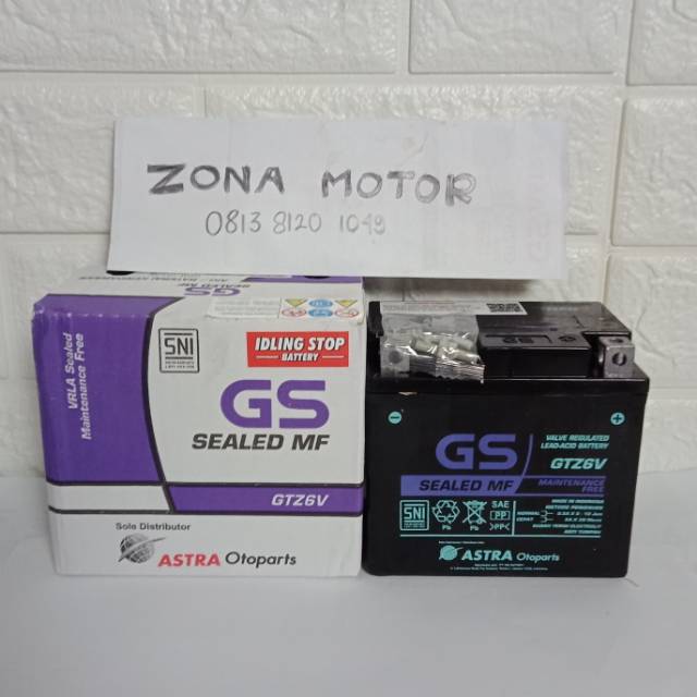 Jual AKI GS ASTRA GTZ6V ASLI ASTRA OTOPART | Shopee Indonesia