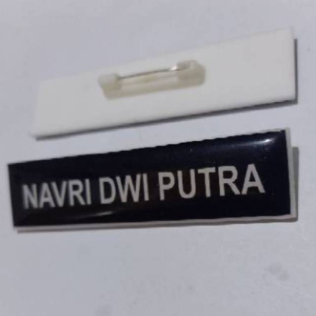 Jual Nama Dada Name Tag Papan Nama Dada Resin 2cm x 8cm Peniti Custom ...