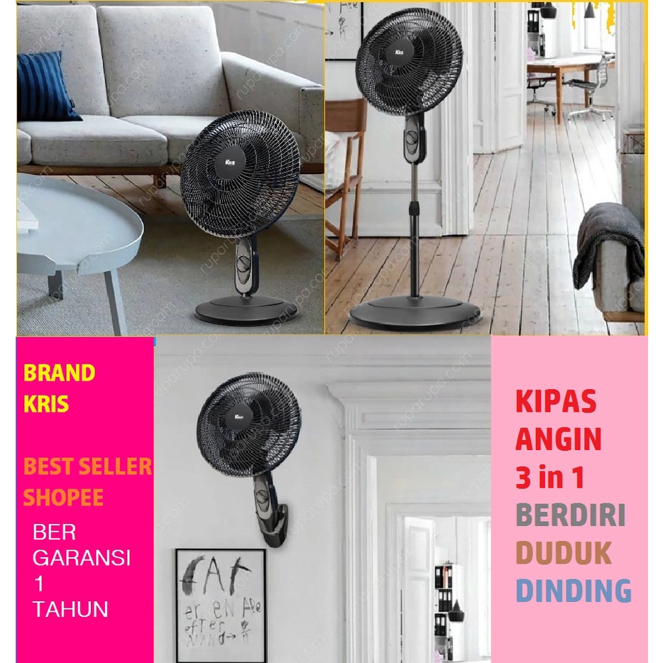Jual PROMO KIPAS ANGIN KRIS 3 in 1 GARANSI 1 TH Kipas Angin RUANGAN ...