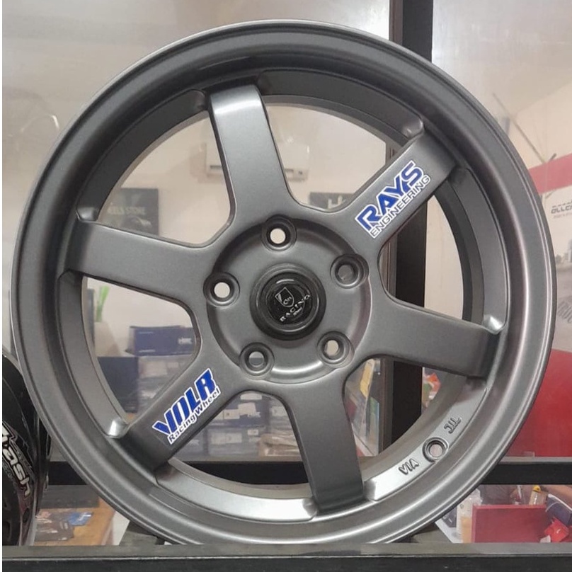 Jual velg racing mobil ring 16 te37 hsr pcd 5x1143 warna gun metal - pelek ertiga xpander innova ...